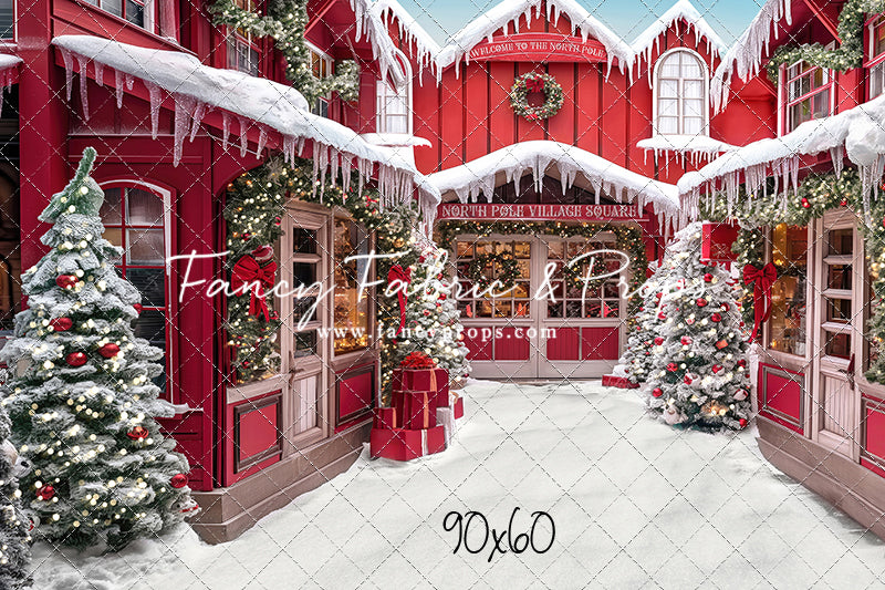 North Pole Village Square - With Sweep Option – Fancy Fabric & Props