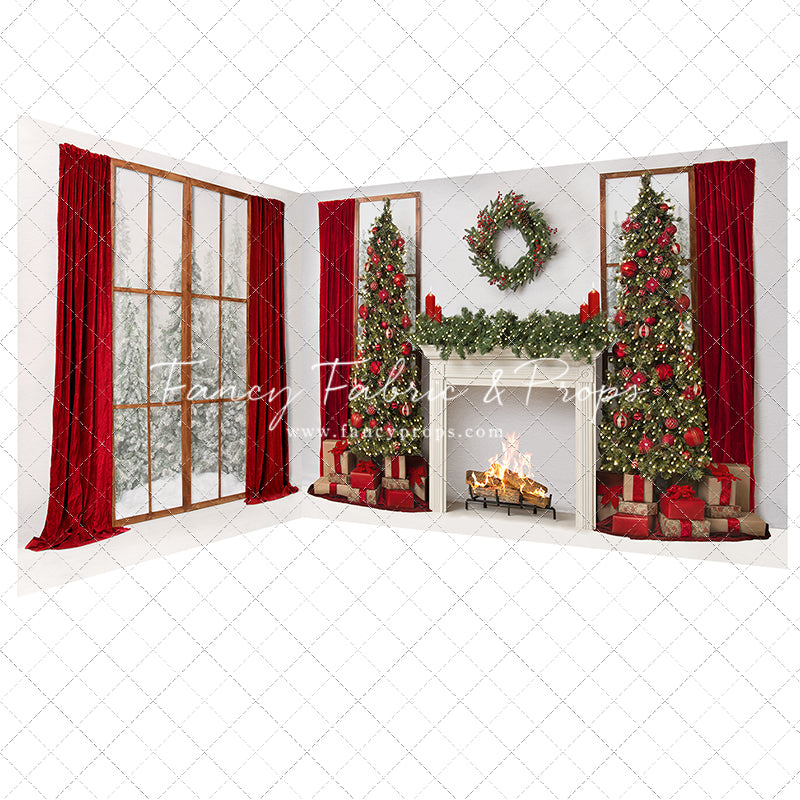 Classic Holiday Traditions Mantle 2pc Room – Fancy Fabric & Props