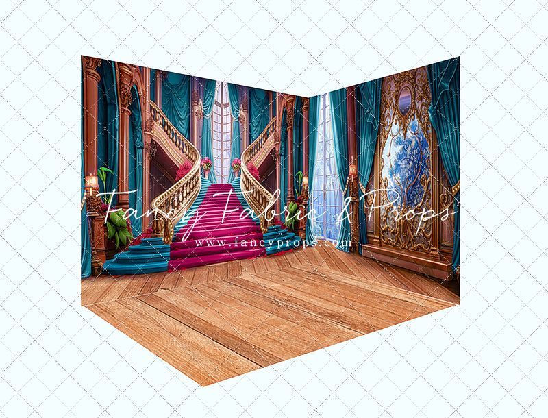 Exquisite Royal Window - Cyan - Room – Fancy Fabric & Props