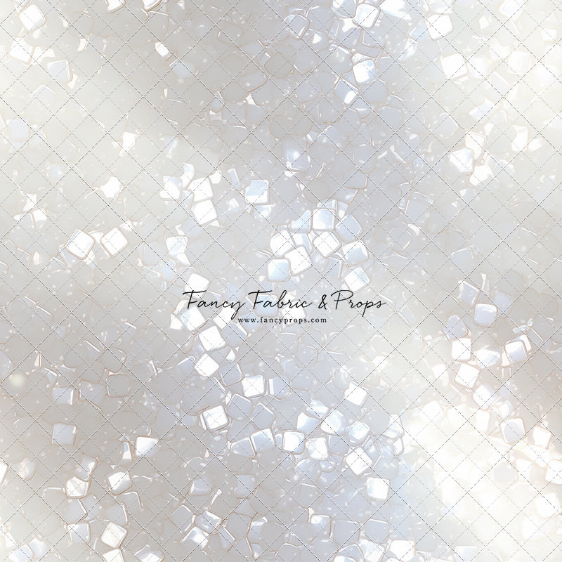Iridescent White Sparkle – Fancy Fabric & Props