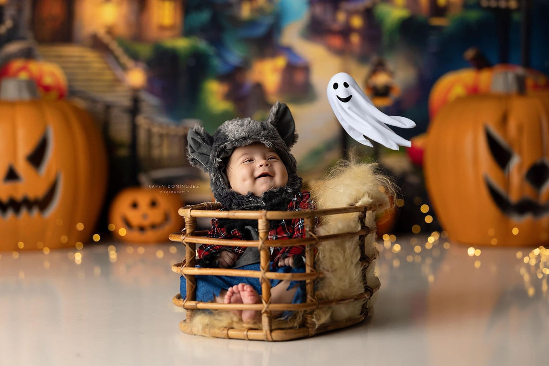 Spooky Town- With Lights - With Sweep Option – Fancy Fabric & Props
