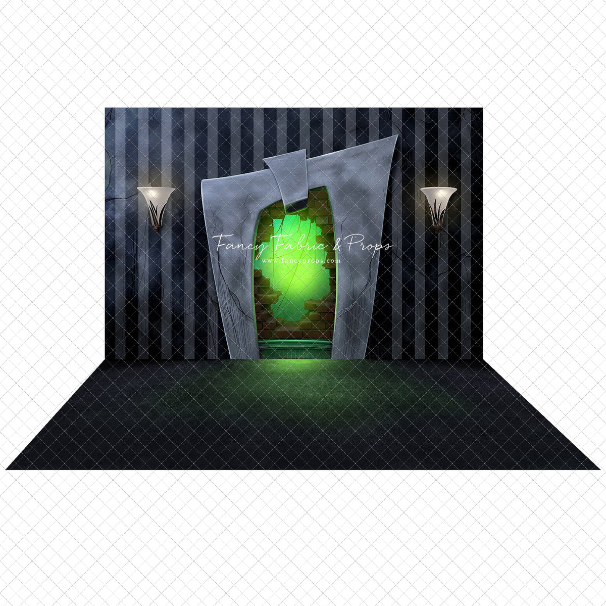 Strange & Unusual Fireplace - 2pc Set – Fancy Fabric & Props