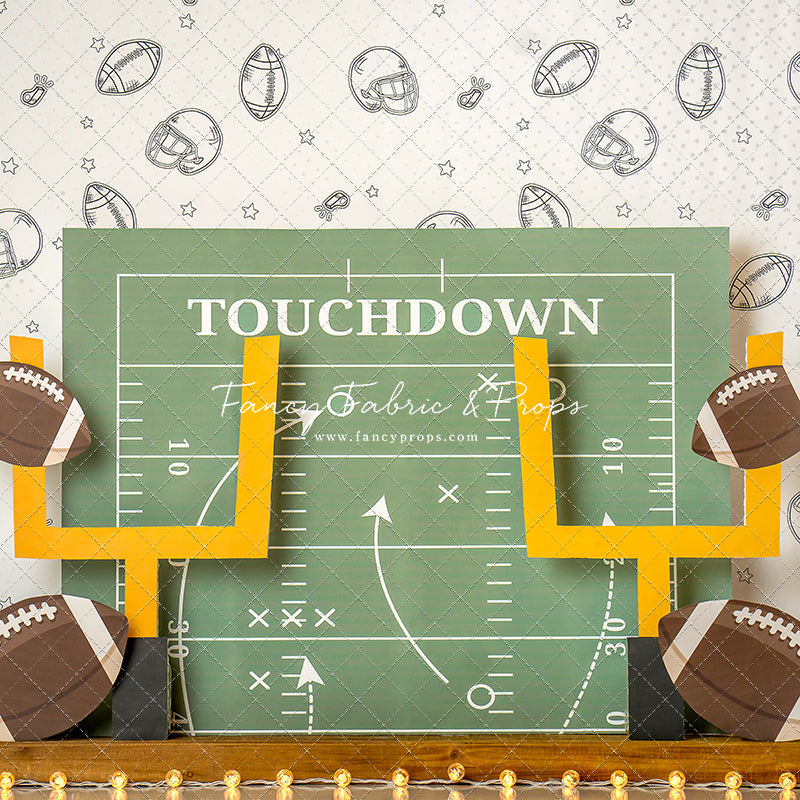 Football Cake Smash Backdrop | Fancy Fabric & Props
