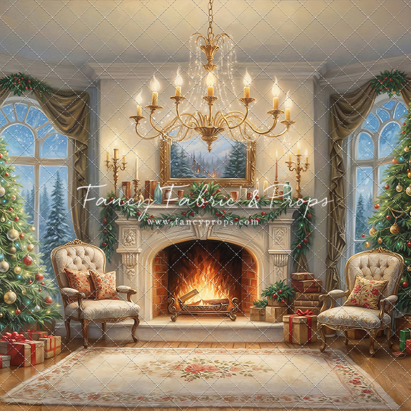 Majestic Christmas Parlor - With Sweep Option – Fancy Fabric & Props