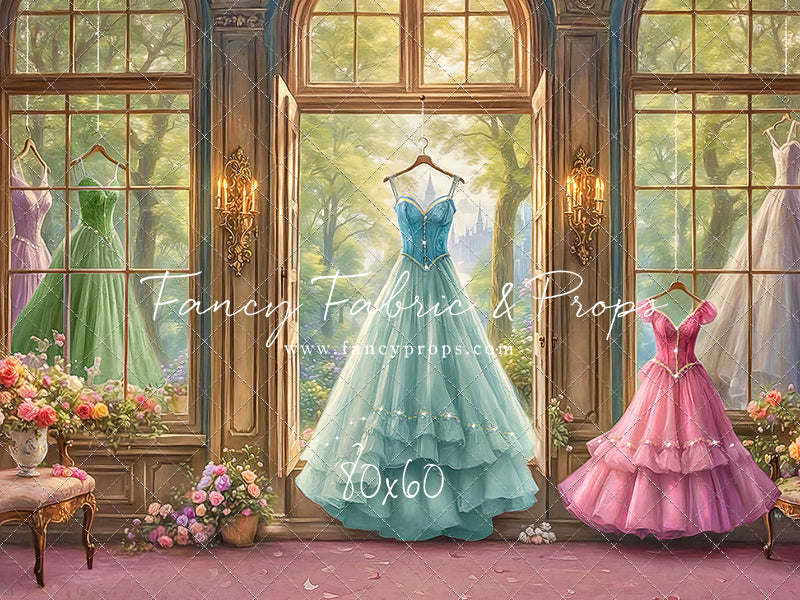 Dress of Royal Wishes- Pink Floor - With Sweep Option – Fancy Fabric ...