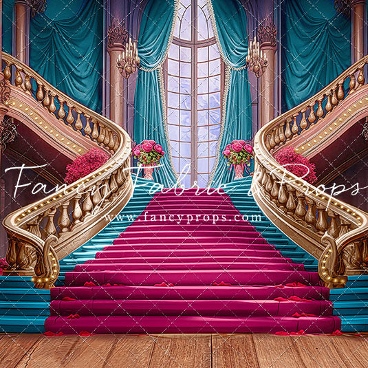Ballroom Royal Staircase - Cyan - With Sweep Option – Fancy Fabric & Props
