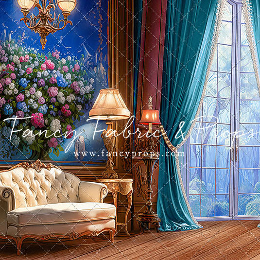 Elegant Lounge - Cyan - With Sweep Option – Fancy Fabric & Props