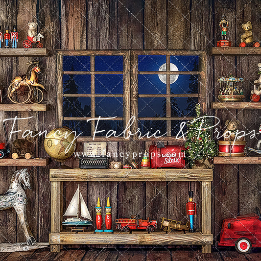 Santa's Rustic Workshop – Fancy Fabric & Props