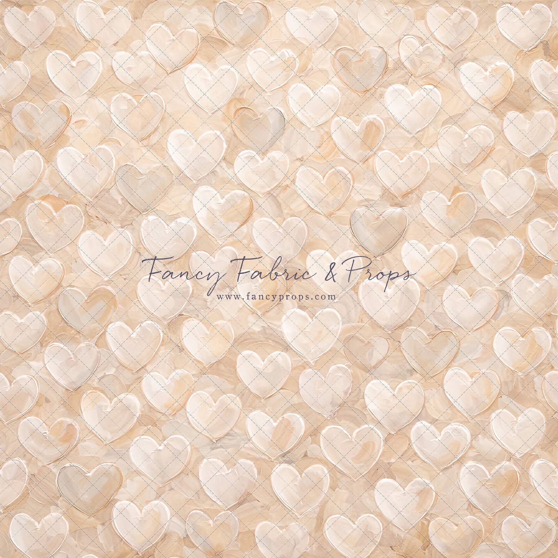 Neutral Abstract Hearts – Fancy Fabric & Props