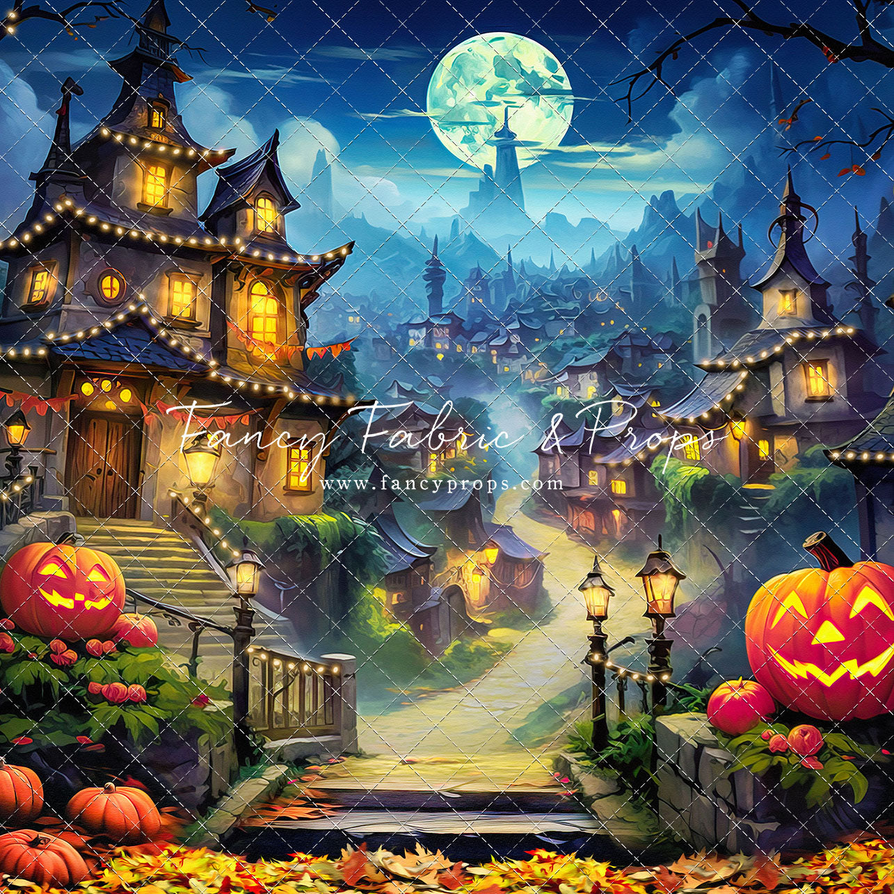 Spooky Town- With Lights - With Sweep Option – Fancy Fabric & Props