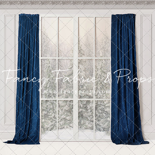 Winter Window Blue – Fancy Fabric & Props