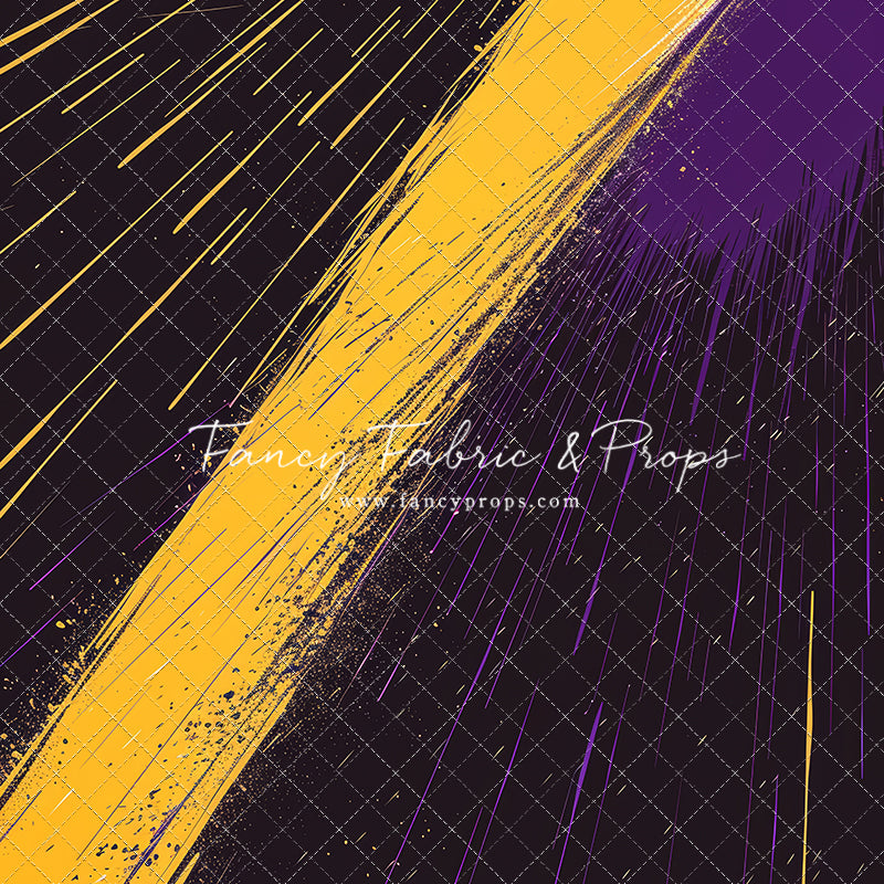 Varsity Gold & Purple – Fancy Fabric & Props