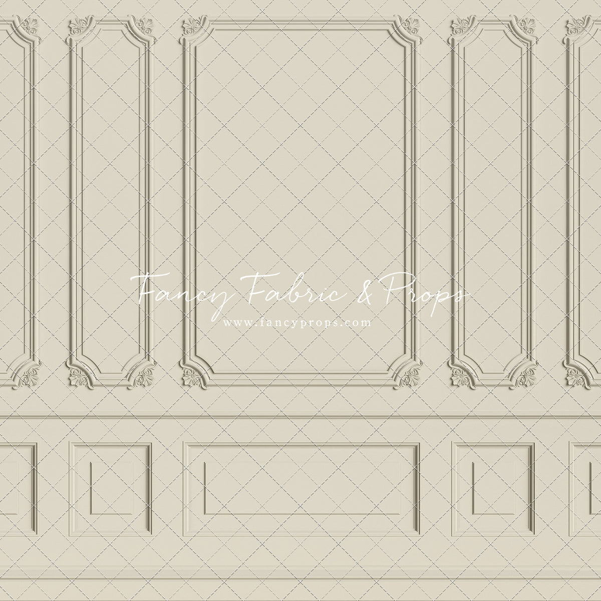 Classic Cream Wainscoting Wall - With Sweep Option – Fancy Fabric & Props