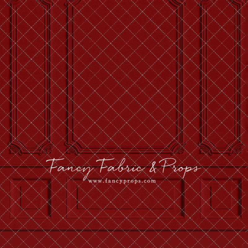 Classic Red Wainscoting Wall - With Sweep Option – Fancy Fabric & Props