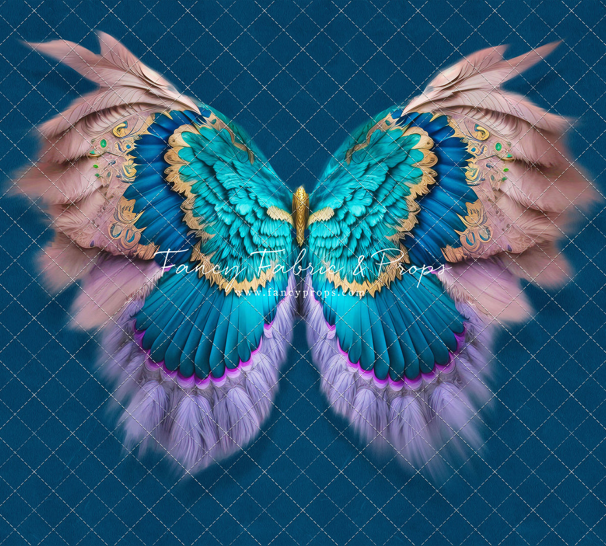 Shimmering Teal Feathers - Petite – Fancy Fabric & Props