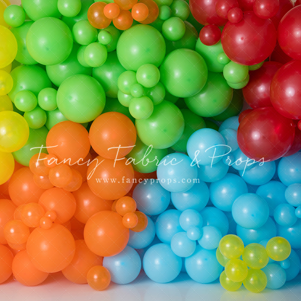 Primary Balloon Wall – Fancy Fabric & Props